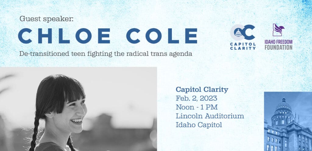De-transitioned teen Chloe Cole to speak at Idaho Capitol on February 2 ...